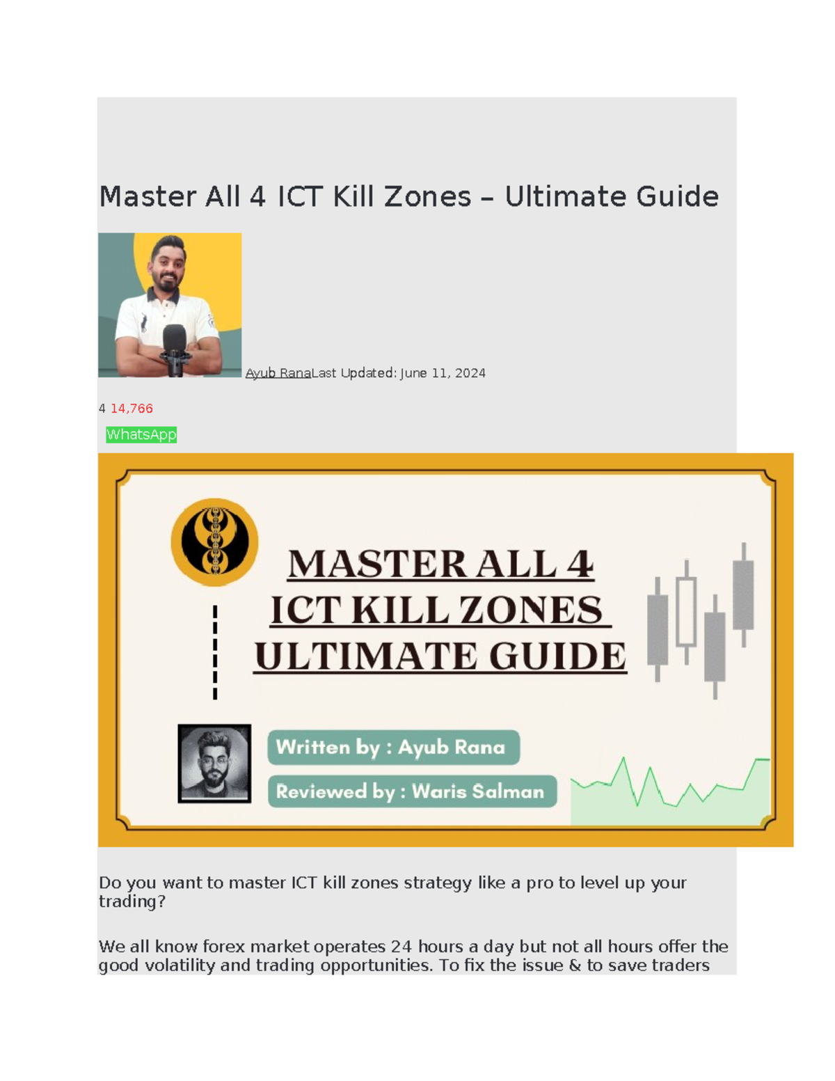 Mastering ICT Kill Zones: A Comprehensive Guide for Forex Traders - Studocu