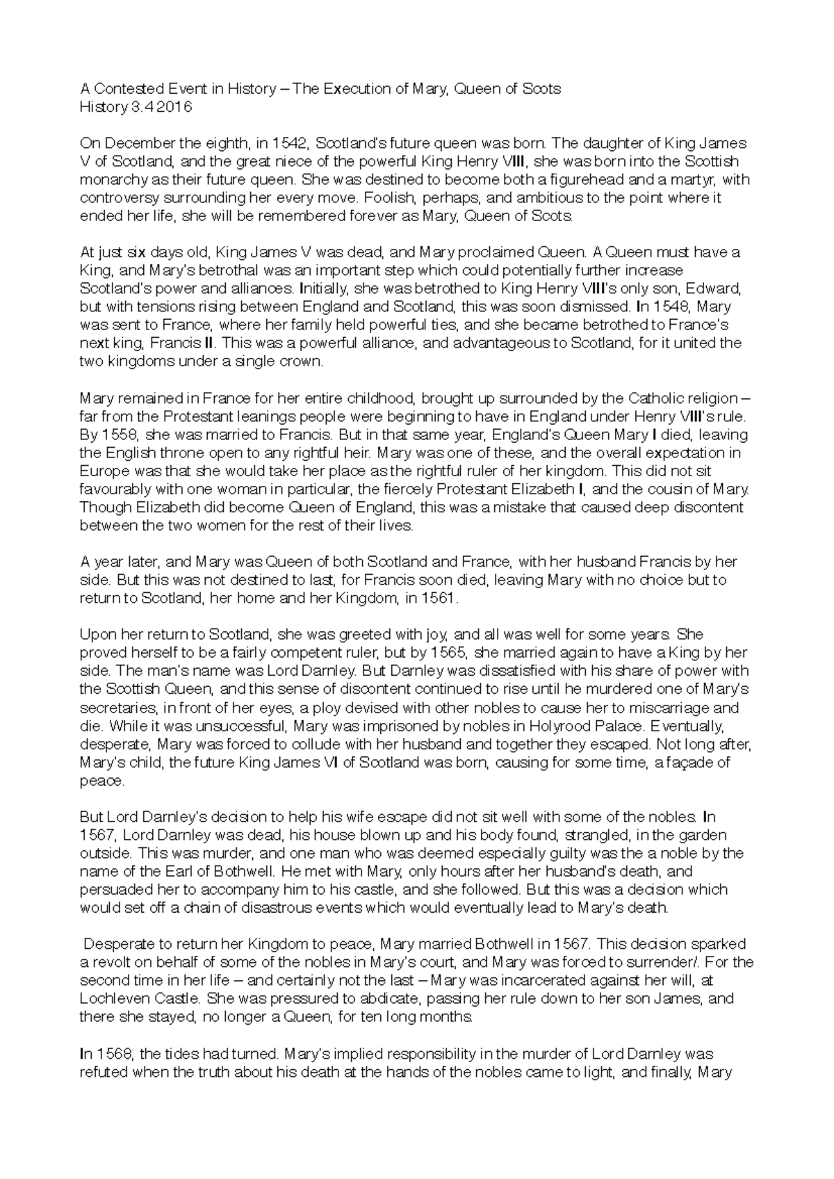 Perspectives exemplar 3 - A Contested Event in History – The Execution ...