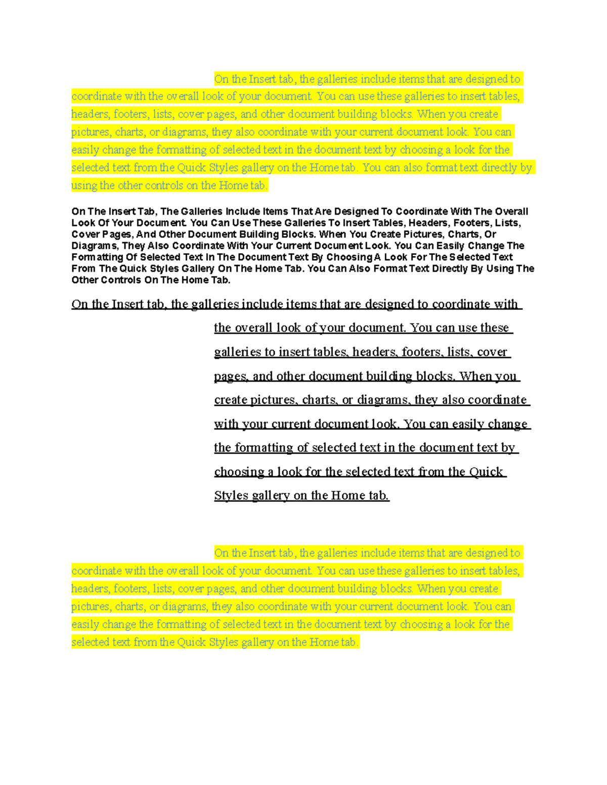 Cau1 - 1111 - On the Insert tab, the galleries include items that are ...