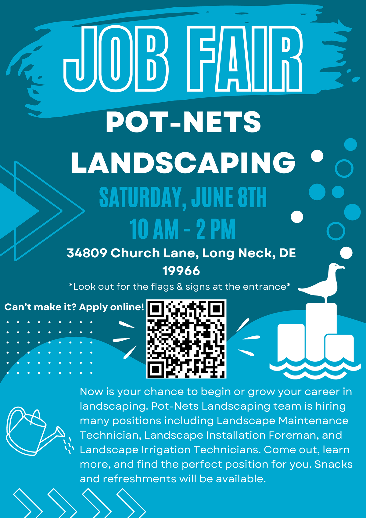 Job Fair - Landscaping - JOB FAIR POT-NETS LANDSCAPING SATURDAY, JUNE ...