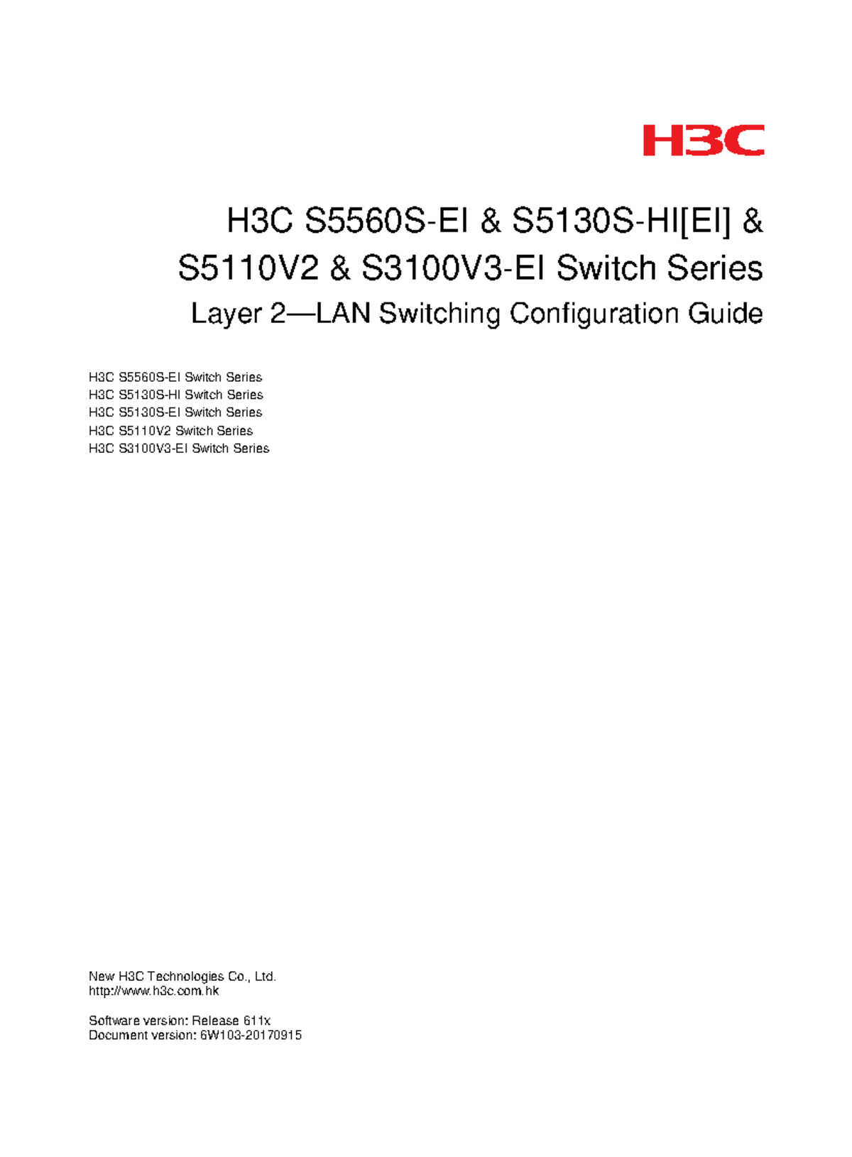 H3C S5110V2 Switch Series Layer Switching Config Guide - Studocu