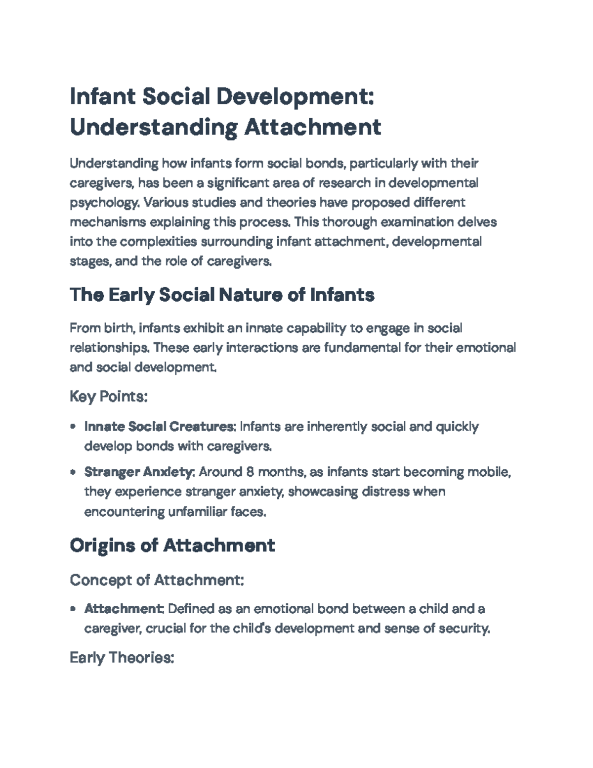 Infant Social Development: Understanding Attachment and Caregiver Bonds ...