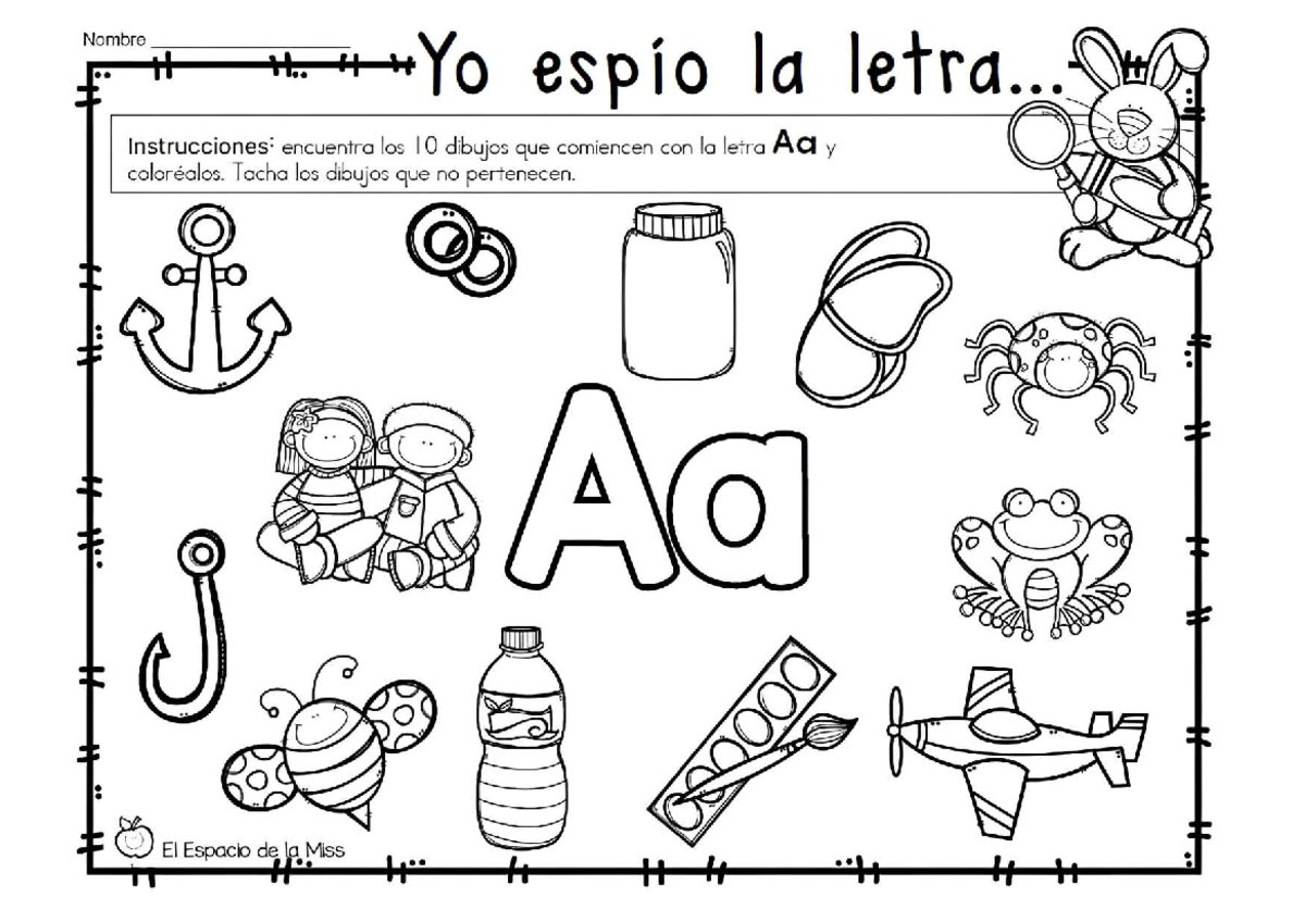 Ejercicio de Coloreo: Encuentra y Colorea Palabras con Letras - Studocu