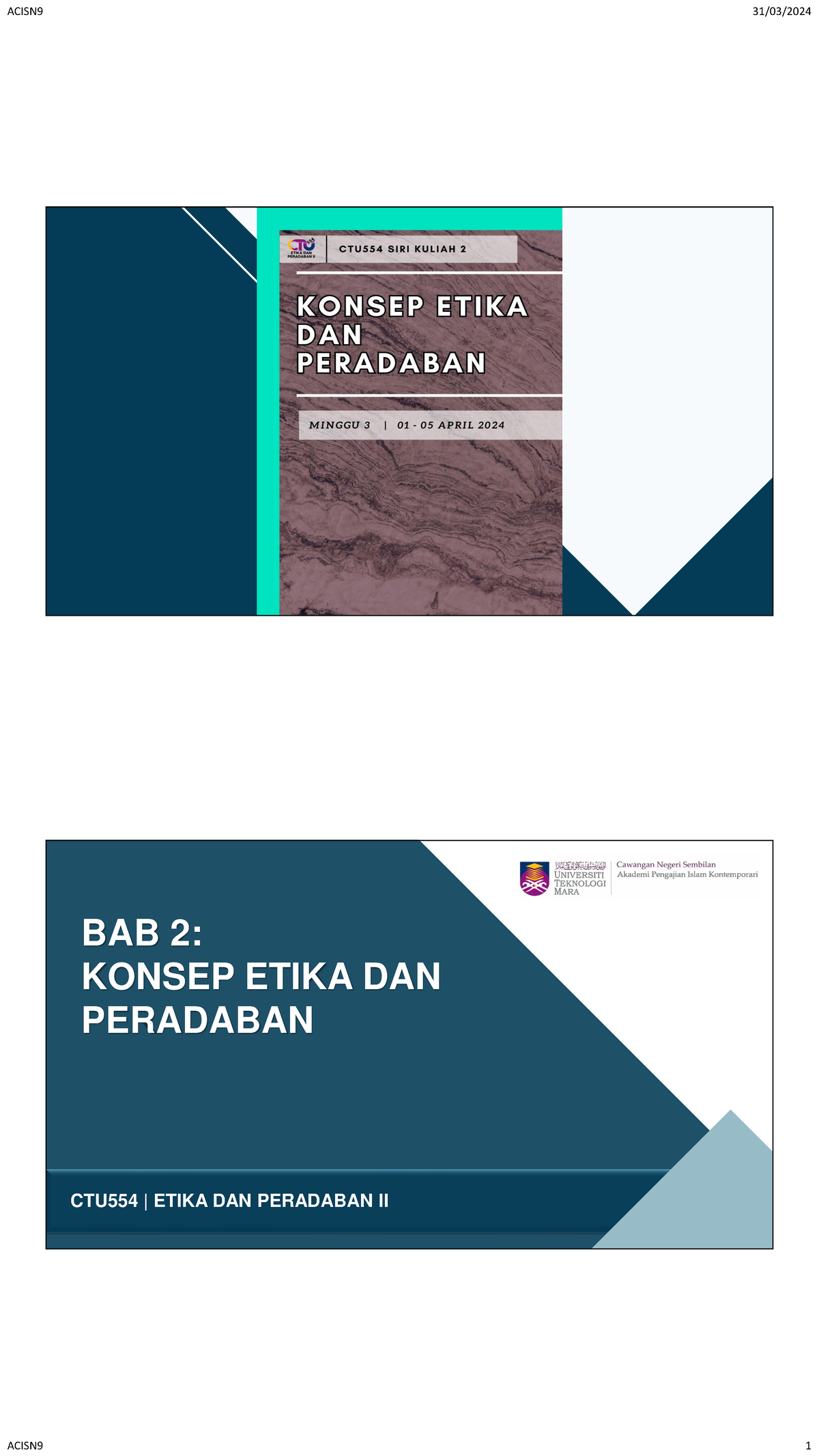 KONSEP ETIKA DAN PERADABAN III (CTU554) - DINAMIKA ALAM MELAYU - Studocu