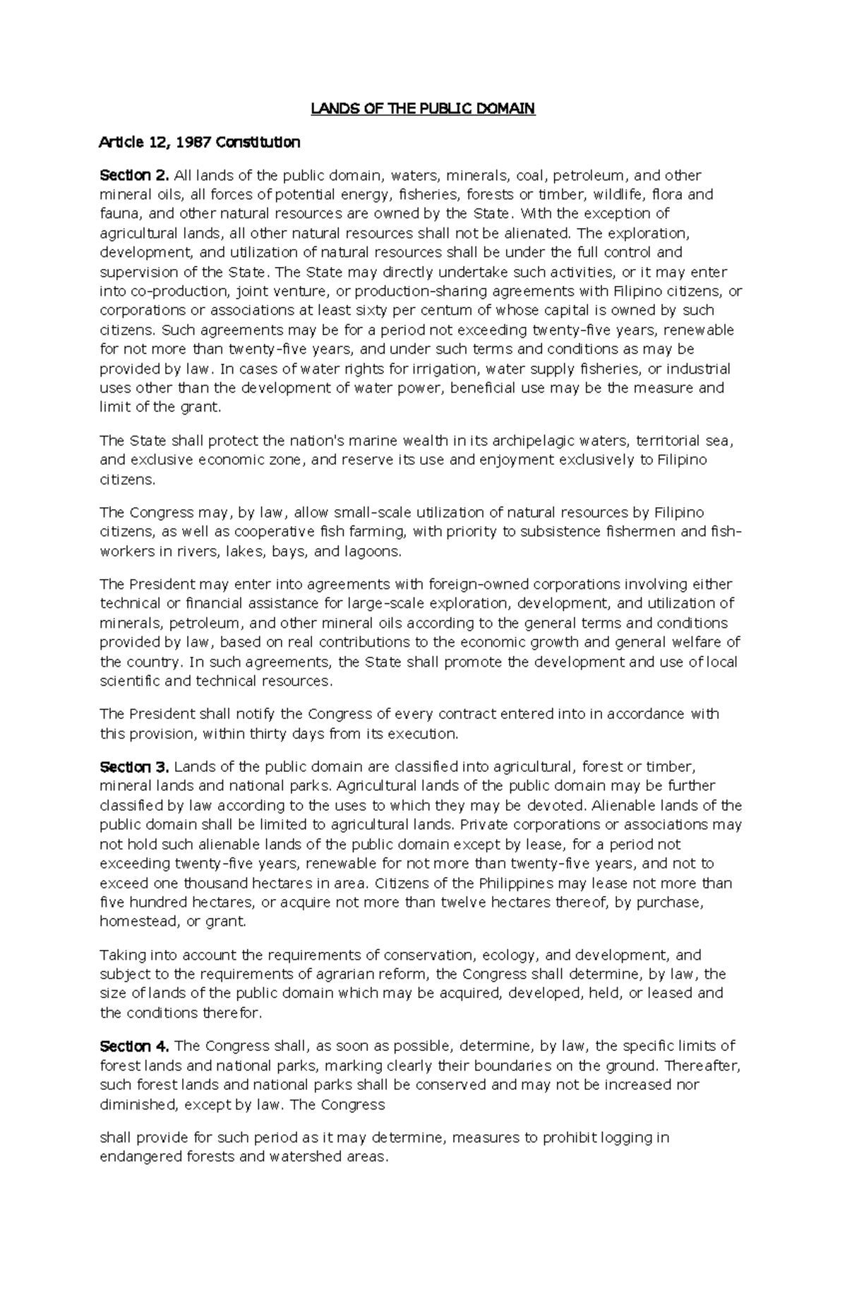 LAND CLASSIFICATION IN THE PHILIPPINES: A STUDY ON PUBLIC DOMAIN - Studocu