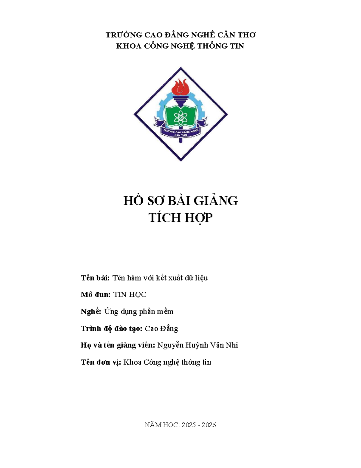 Ho so bai giang tich hop HOAN Chinh - Phương pháp nghiên cứu khoa học ...