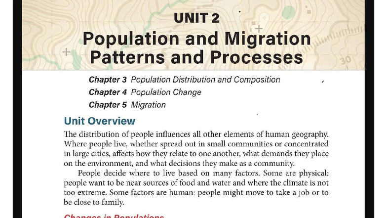 Amsco AP Human Geography Unit 2: Population Distribution & Migration ...