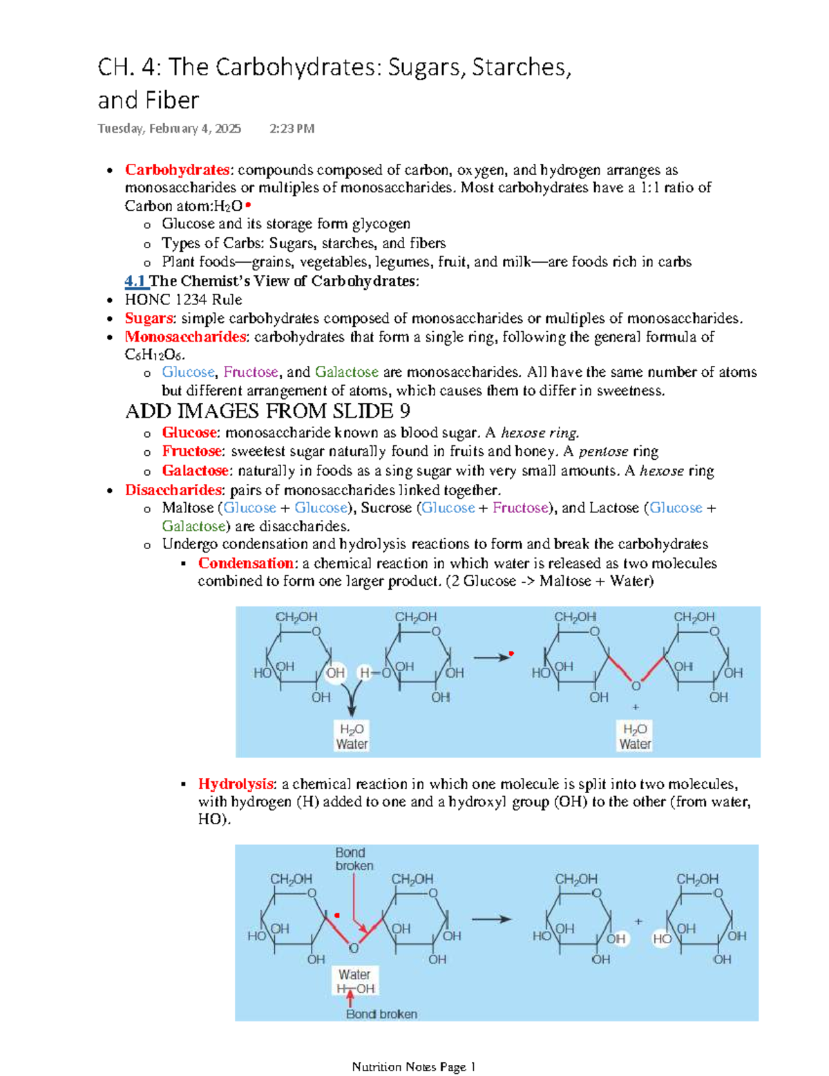 CH. 4 The Carbohydrates Sugars, Starches, and Fiber - Carbohydrates ...