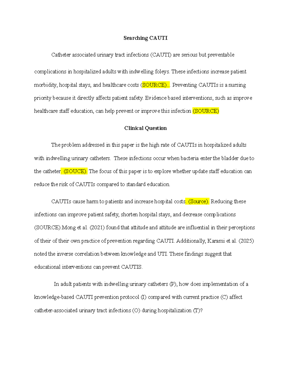 CAUTI Prevention Protocols: Impact on Hospitalized Adults - Studocu