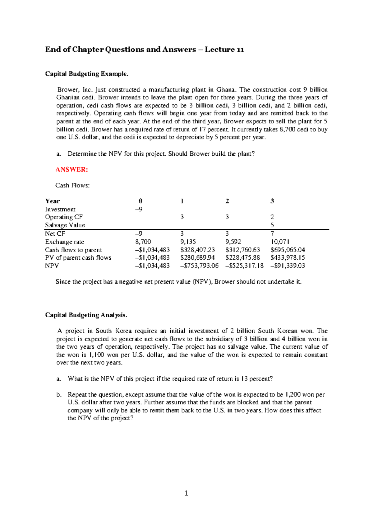 Eocqa L11 - Sample questions and answers related to week 11 material - End of Chapter Questions ...