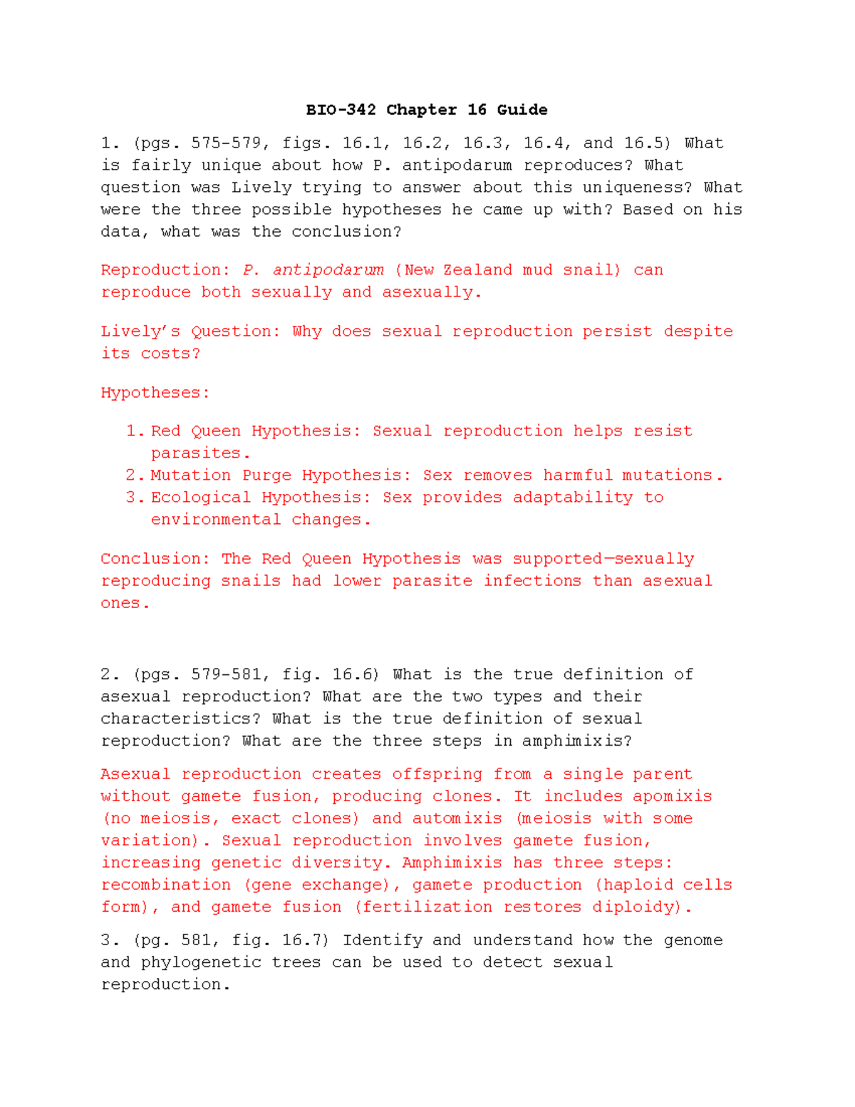 BIO-342 Chapter 16 Reading Guide: Reproductive Strategies in Eukaryotes ...
