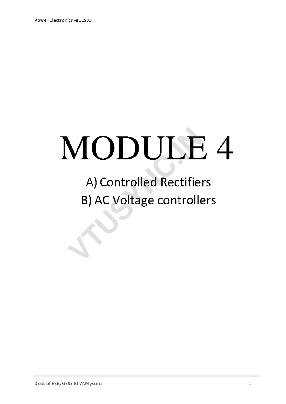 BEE503 - Module 4: Controlled Rectifiers and AC Voltage Controllers ...