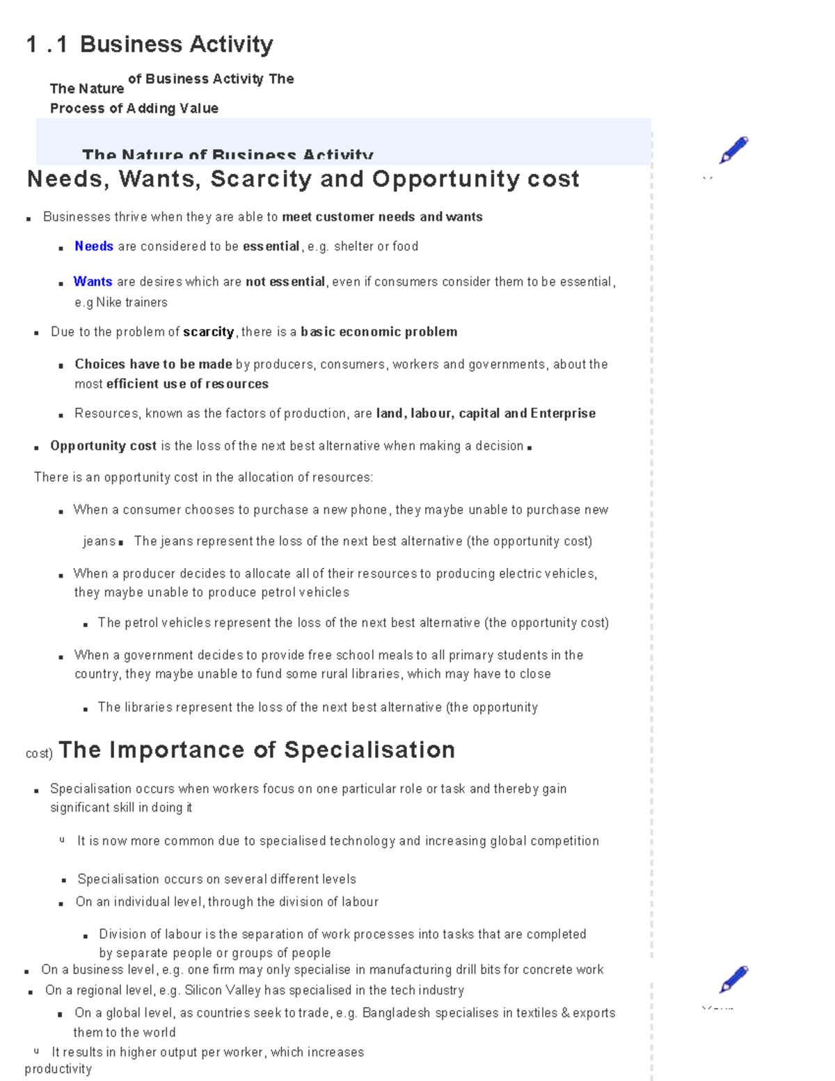 Business Studies 1.1: Understanding Business Activity & Value Addition ...