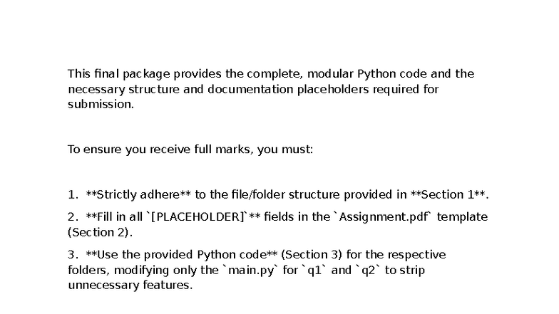 ICT582 Final Assignment: Complete Python Code & Documentation Guide - Studocu