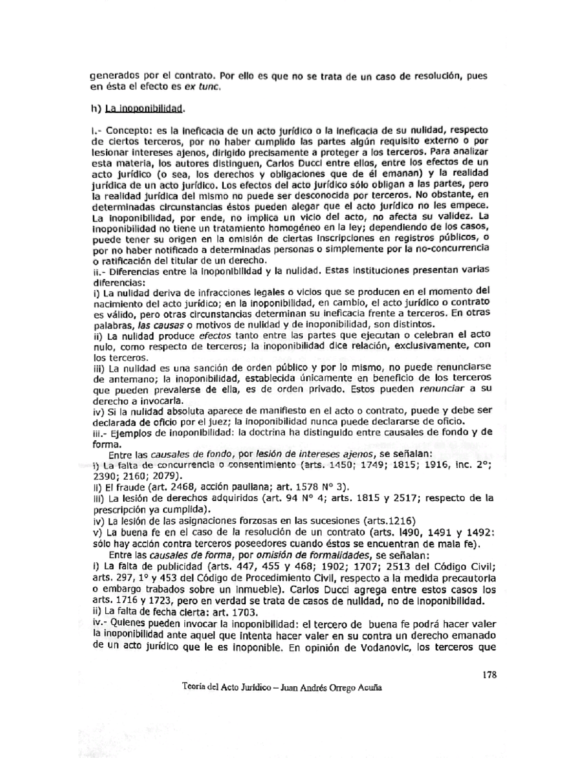 Inoponibilidad en el Derecho: Análisis y Diferencias con Nulidad - Studocu