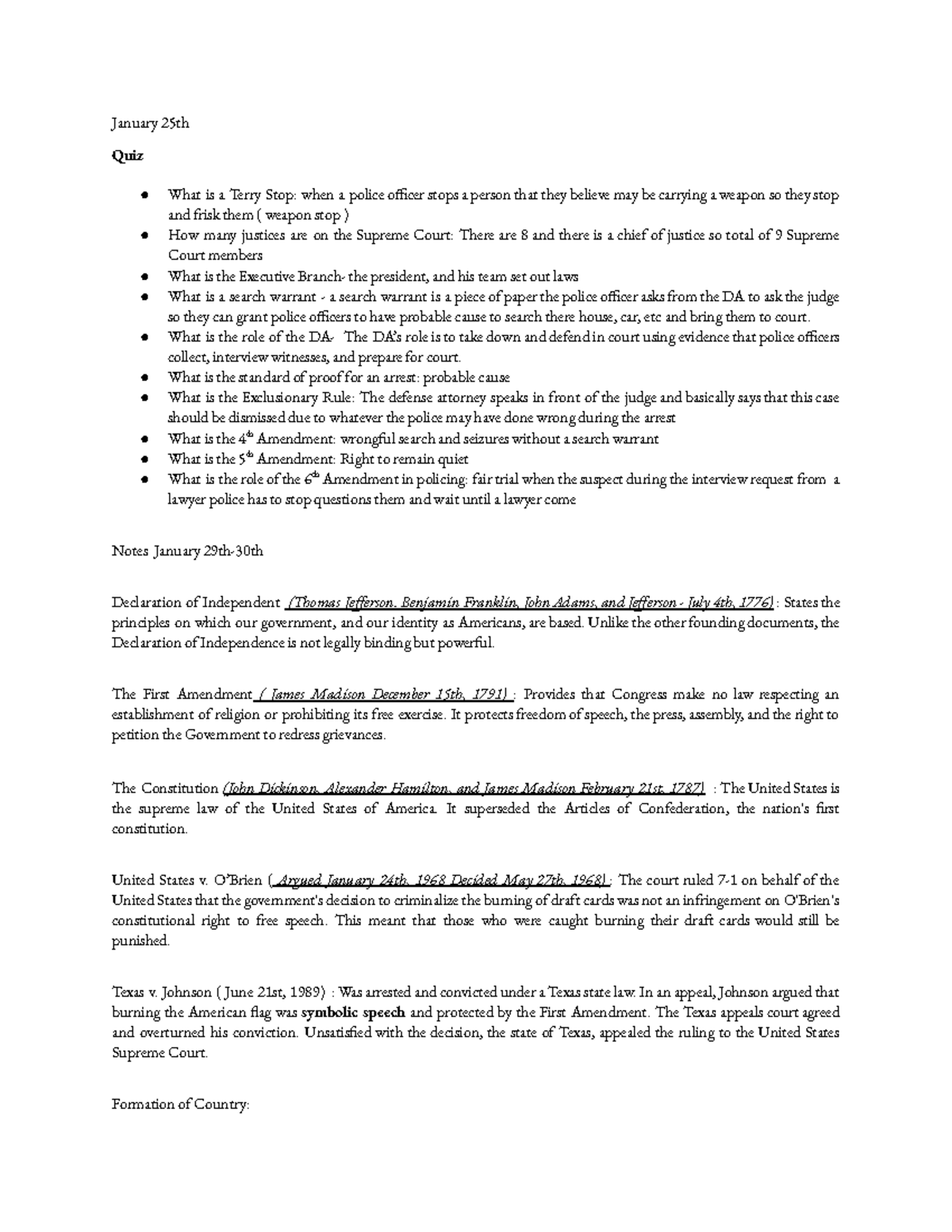 LAW 203 Quiz Notes - Terry Stops Explained by James Durkin - Studocu