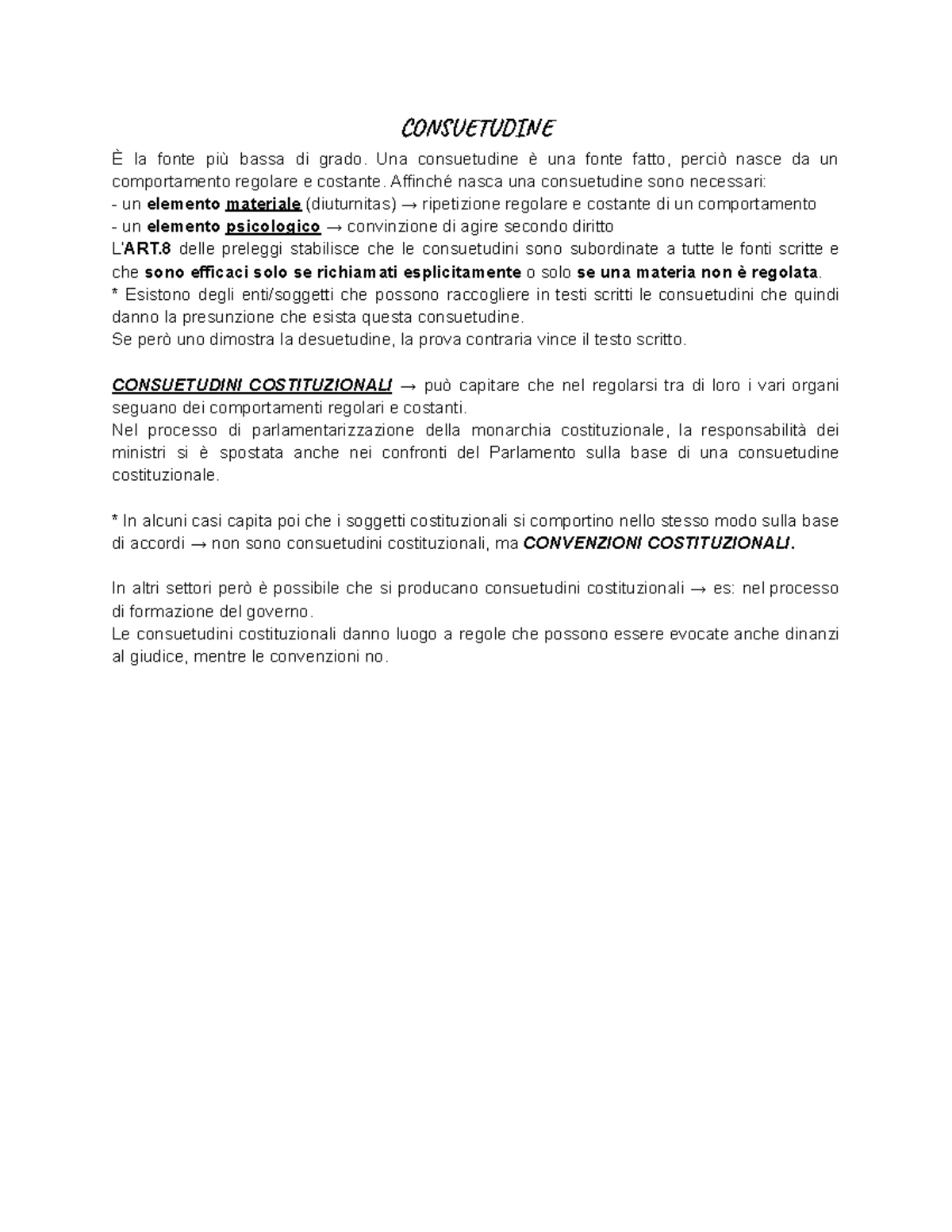 Consuetudine: Appunti Completi e Lezioni Integrate - Studocu