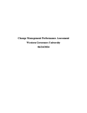 [Solved] What is Woolners 5stage model - Change Management (C721- Task1 ...