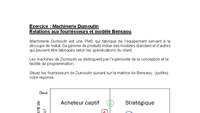 7 - Étude de Cas : Relations Fournisseurs et Modèle Bensaou - HEC 2024 ...