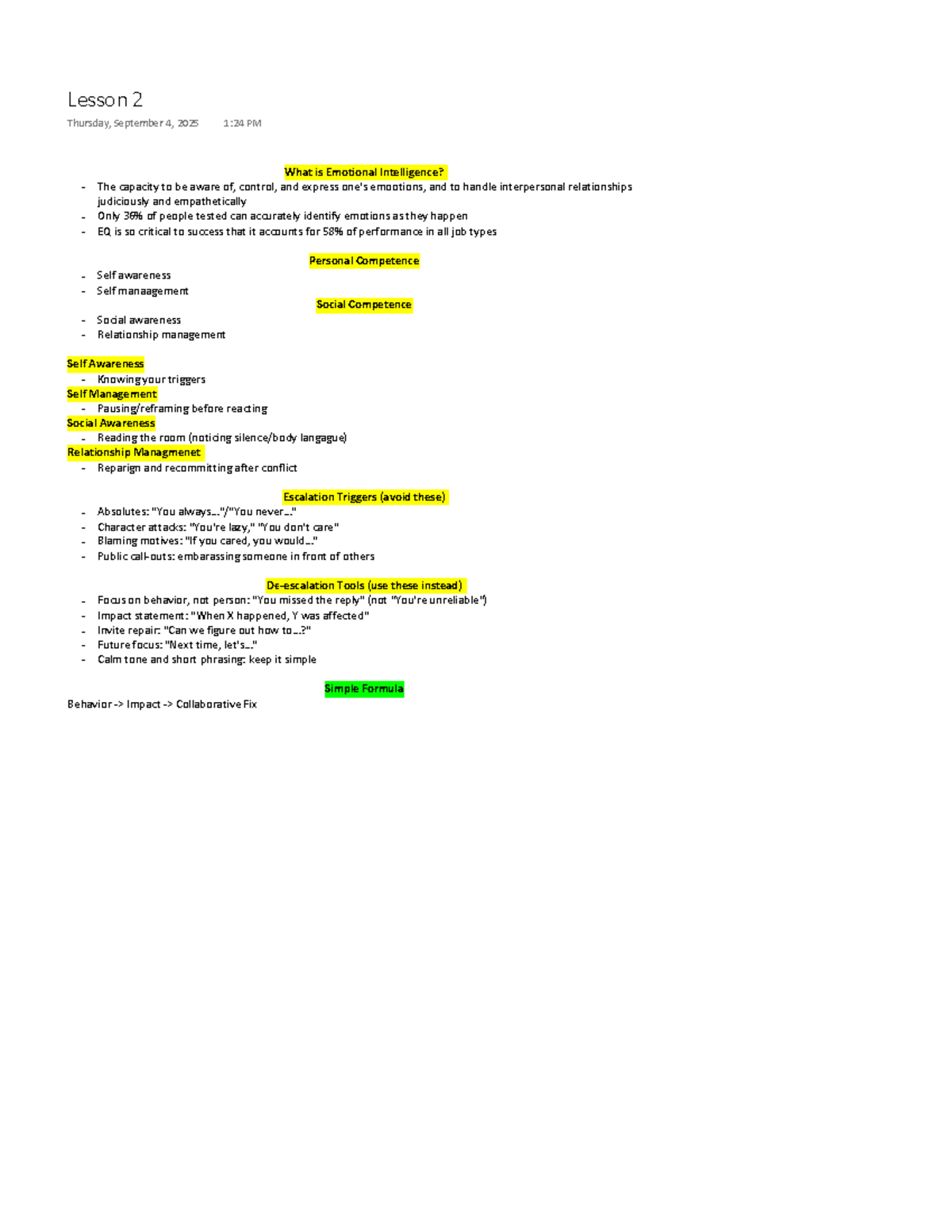 Lesson 2: Understanding Emotional Intelligence and Its Impact - Studocu