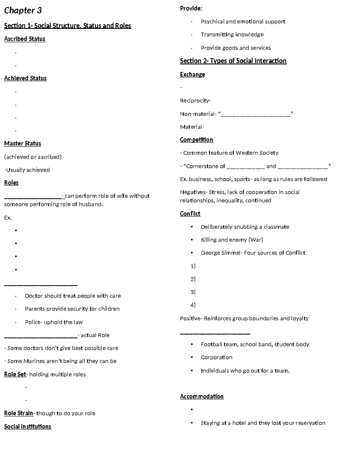 SOC 101: Chapter 3 - Social Structure, Status, and Roles Overview - Studocu