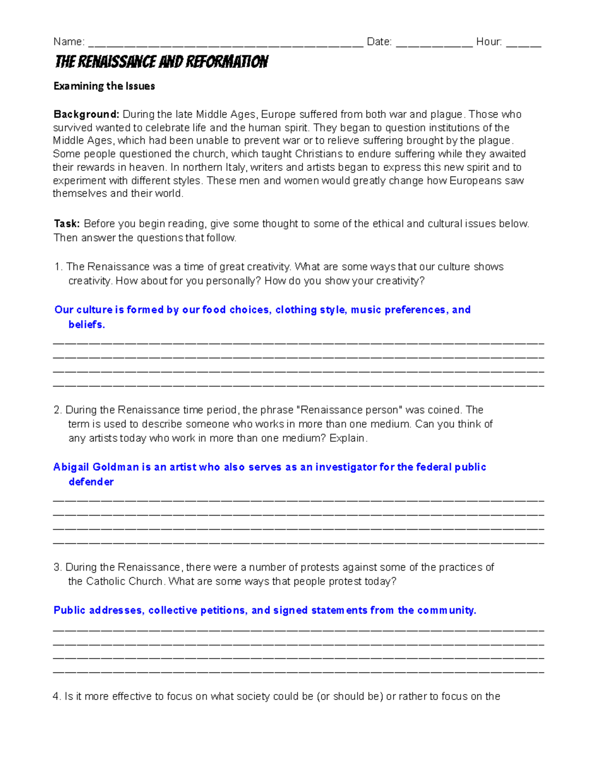 Renaissance & Reformation Insights: Exam Prep for History 101 - Studocu