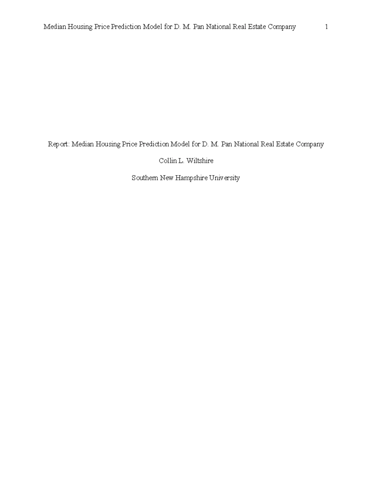 SNHU MAT 240 Project 2 - Report: Regional vs. National Housing Price ...