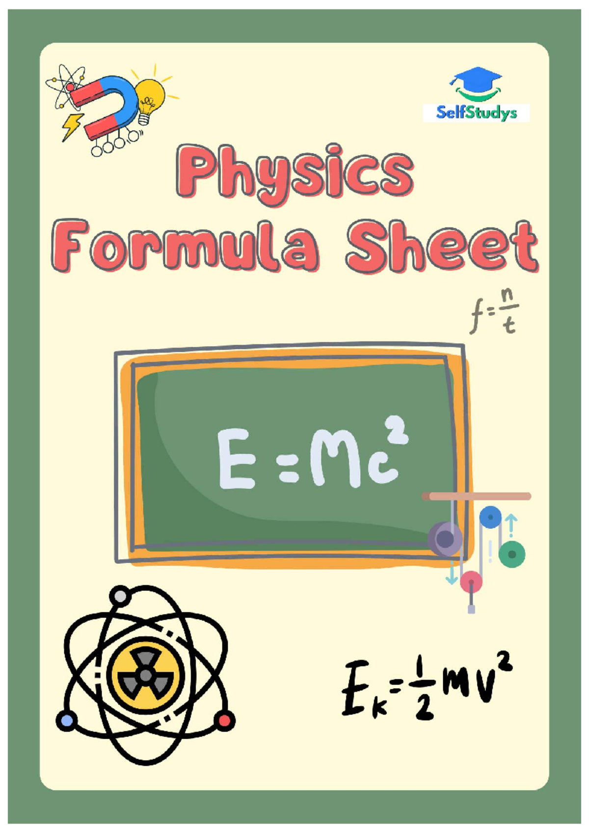 Physics Formula Sheet (PHYS 101): Motion, Waves, and Thermodynamics - Studocu