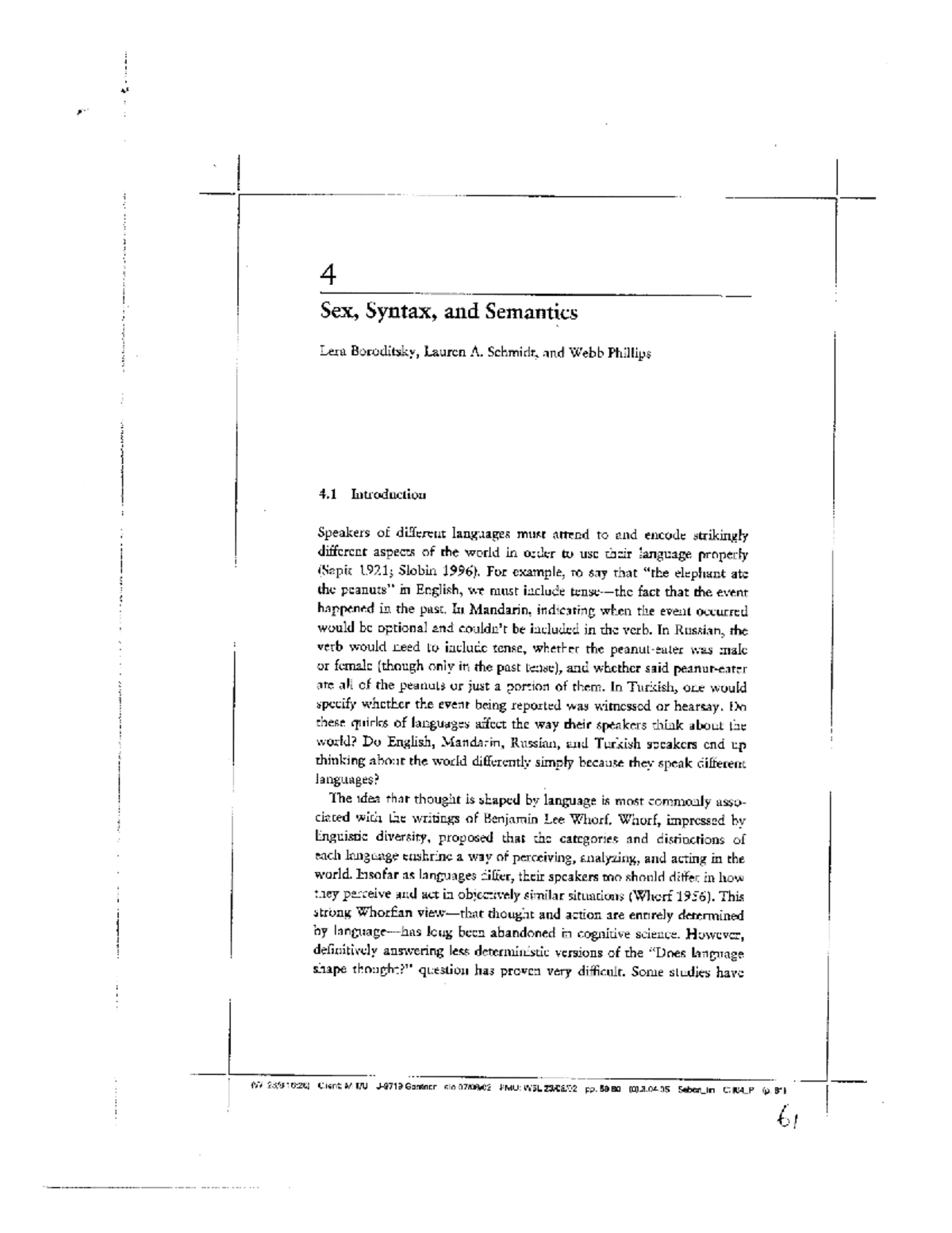 Sex Syntax And Semantics Languages Influence On Thought Psy 101 8330