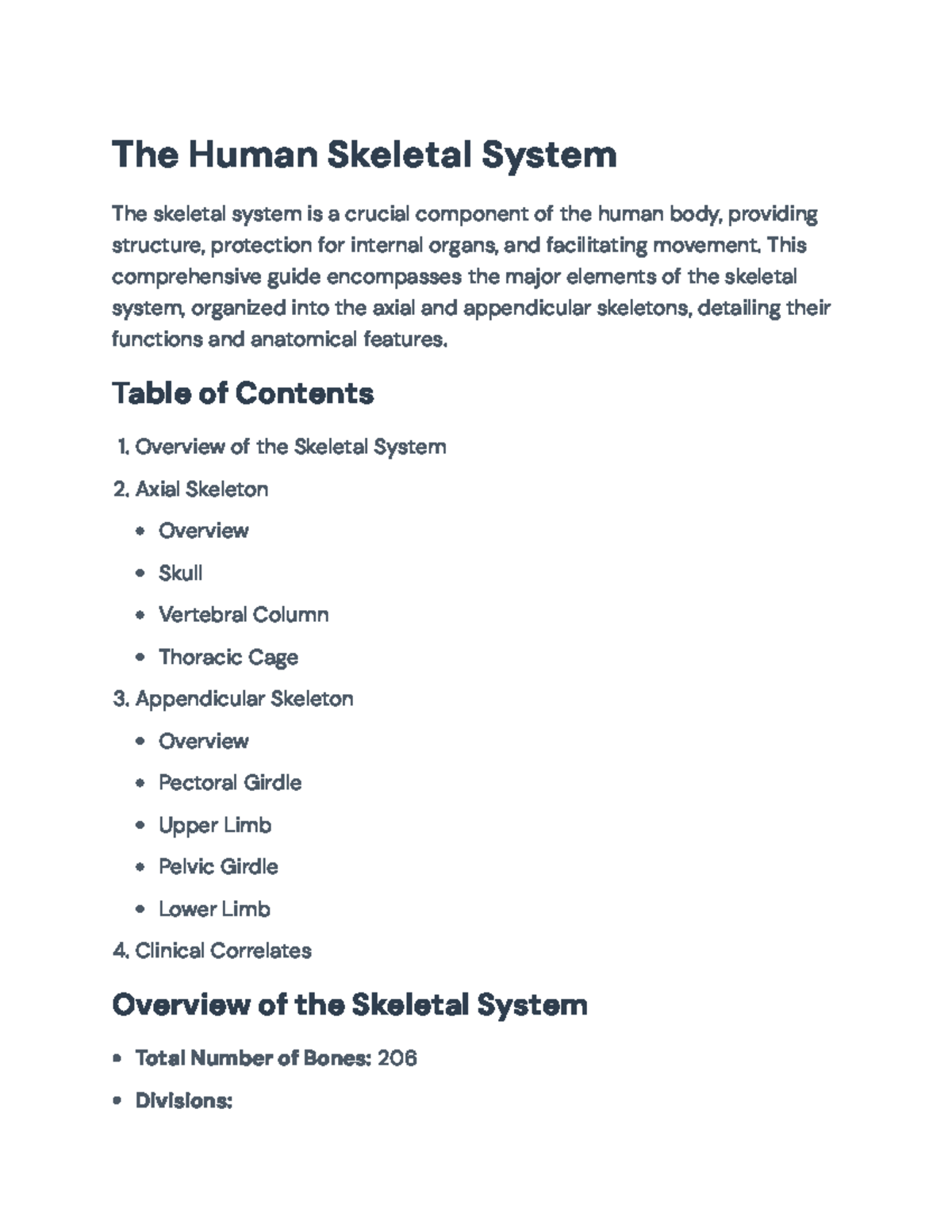 Human Skeletal System Overview: Structure, Function & Clinical Insights ...