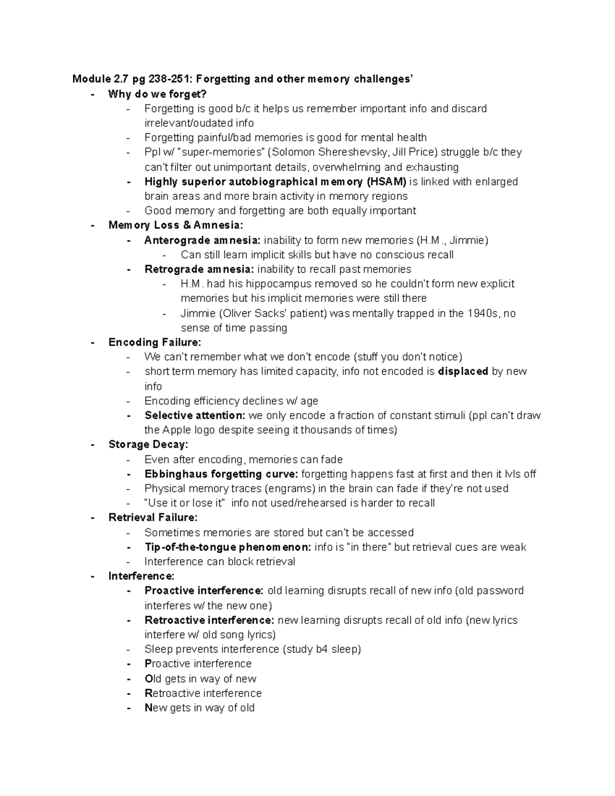 Memory Challenges: The Role of Forgetting and Cognition (Module 2.7 ...