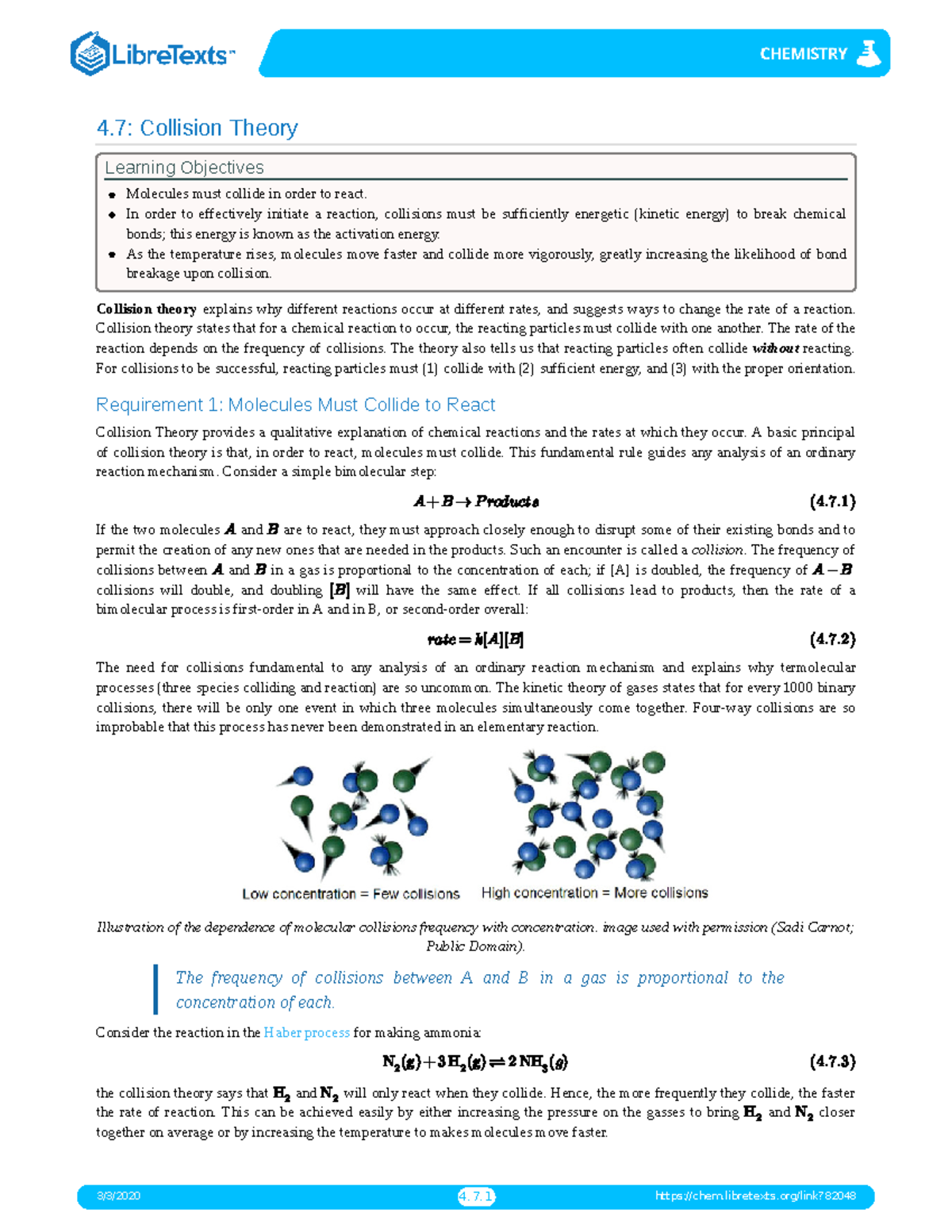 4.7: Collision Theory and Reaction Rates in Chemical Kinetics - Studocu
