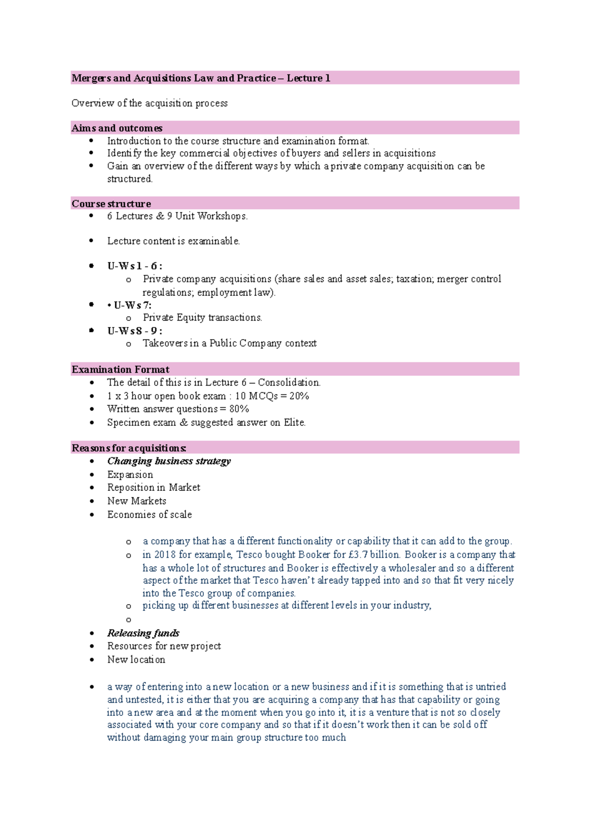 Lecture 1 Overview - Identify the key commercial objectives of buyers ...