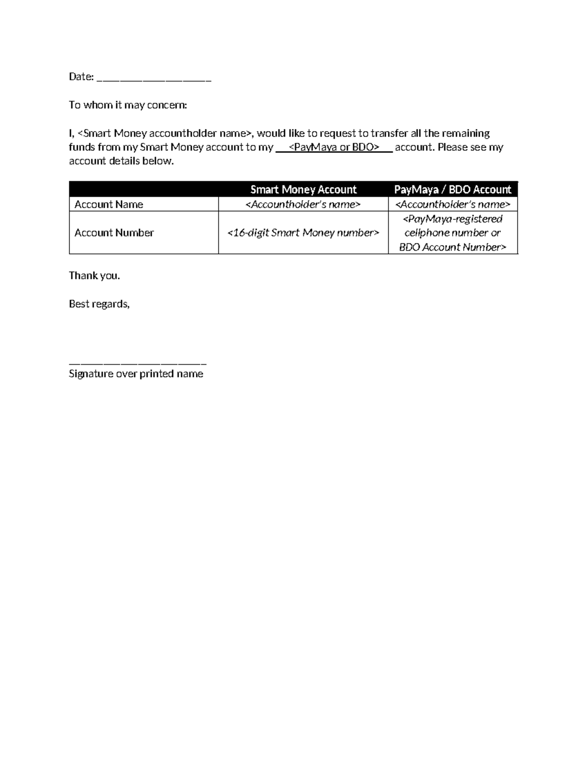 Sample LOR template - nOTES - Date: ____________________ To whom it may ...