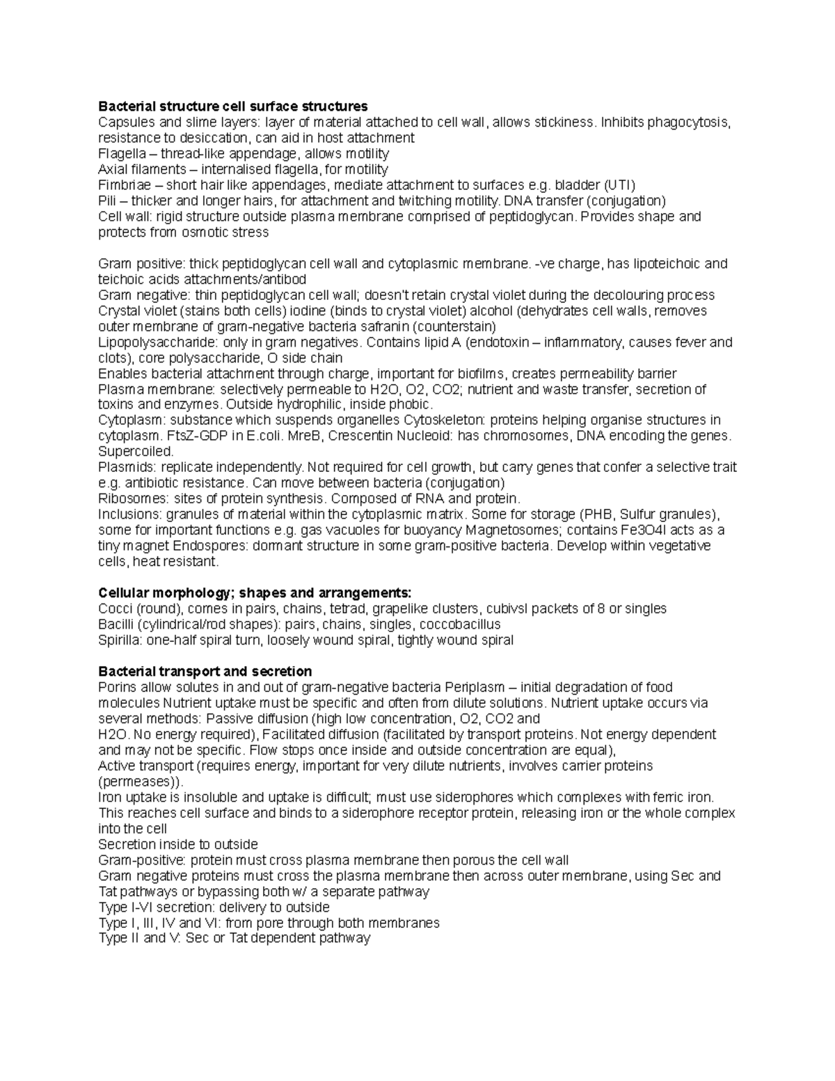 Gen Micro Exam Notes: Bacterial Structures, Protozoa, and Replication ...