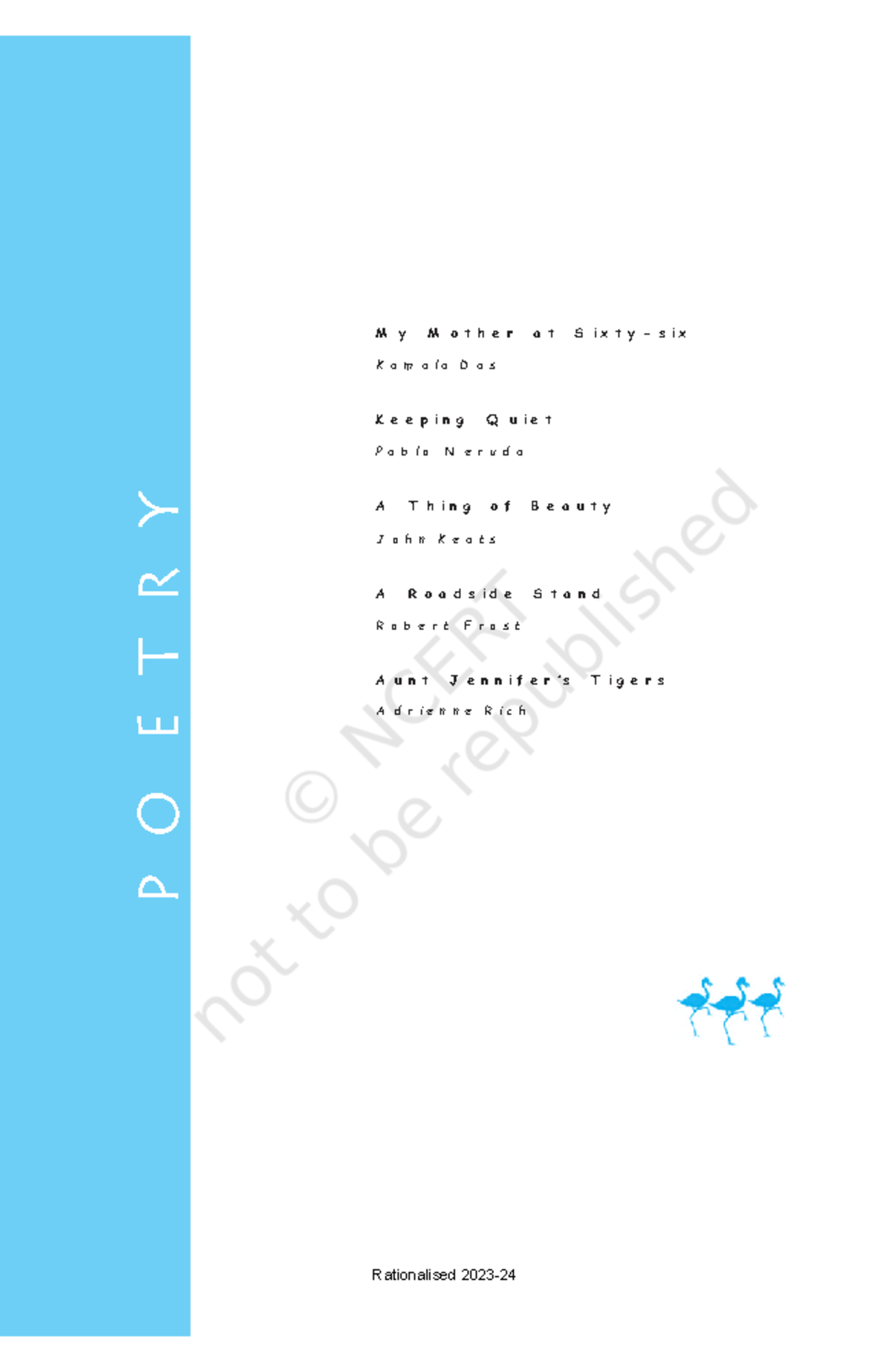 NCERT Class 12 English Flamingo Poetry: Chapter 1 Analysis - Studocu