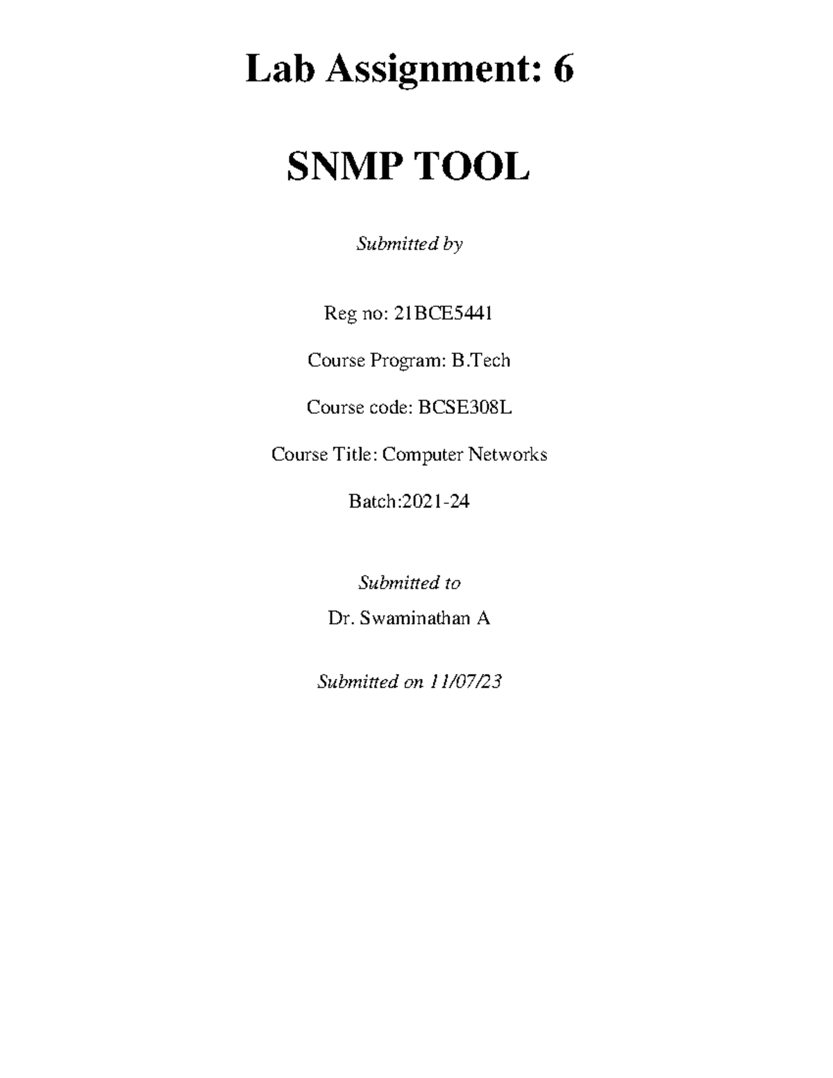 BCSE308L Lab Assignment: SNMP Tickets Management Manual - Studocu