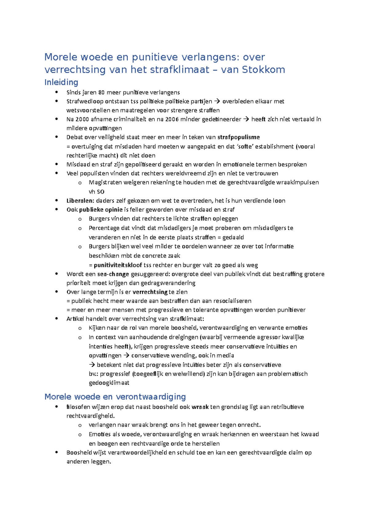 Morele woede en punitieve verlangens Stokkem - Morele woede en ...