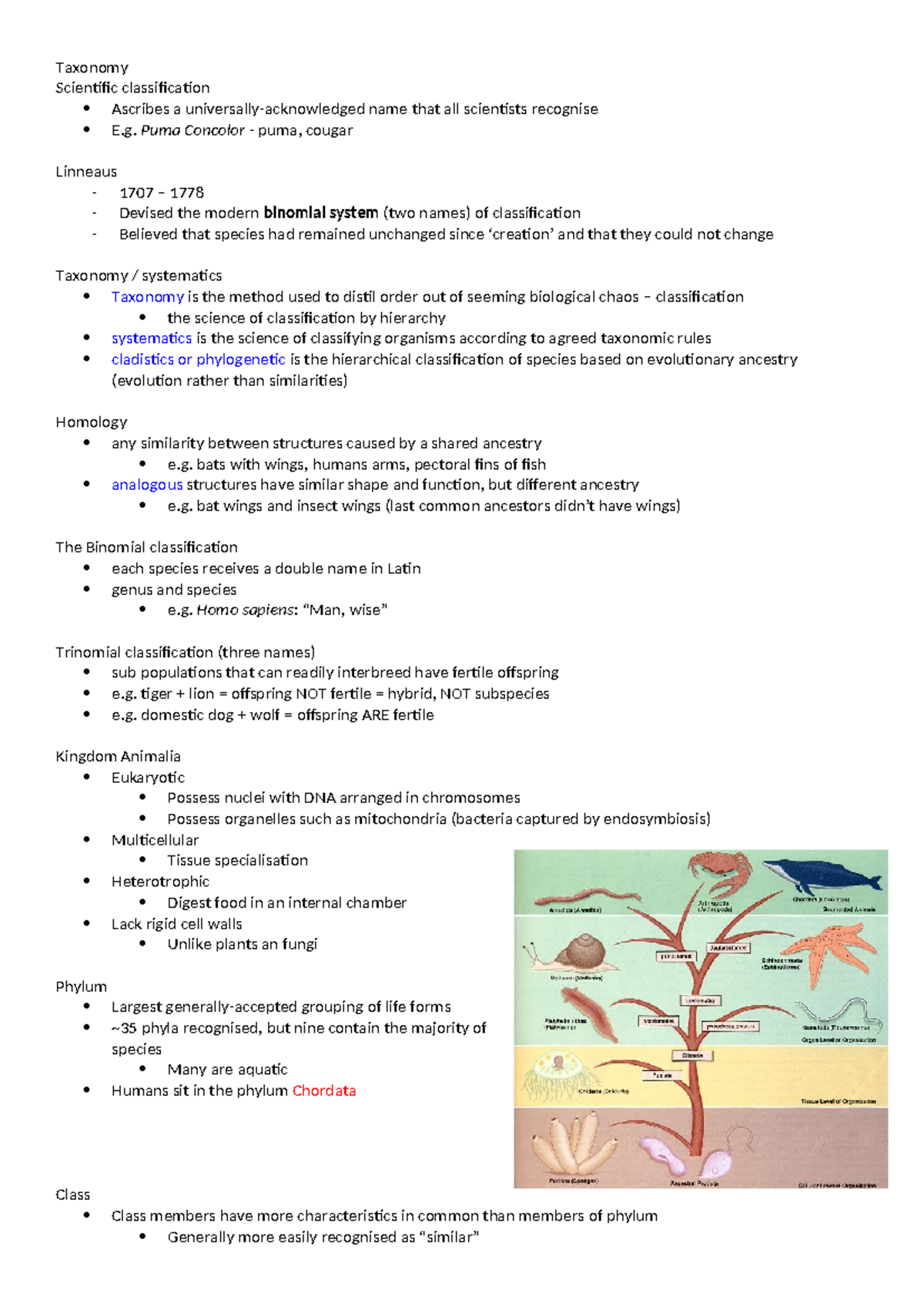 ANS102 Lecture 8: Understanding Taxonomy and Classification - Studocu