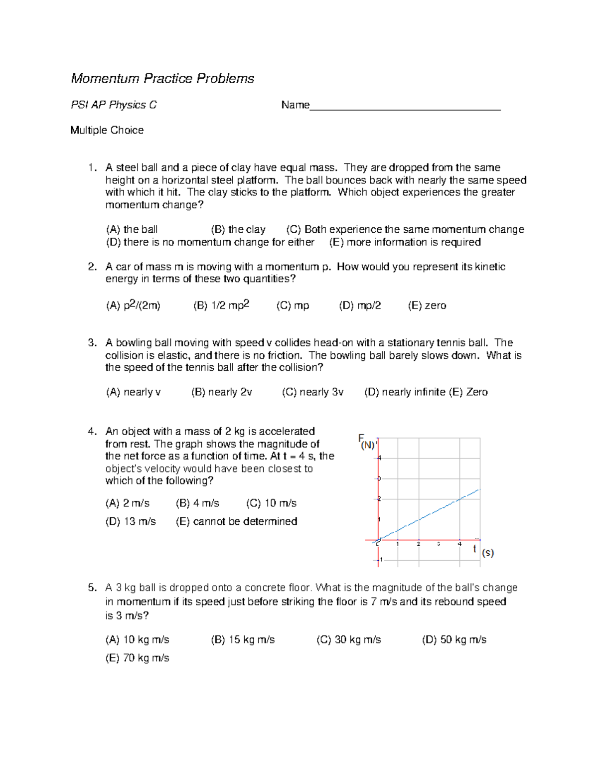 AP-Physics-C Momentum MCQs Practice (Final Exam) 2024-11-23 - Studocu