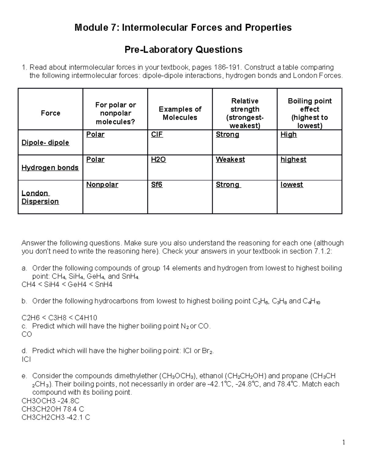 Module 7: Intermolecular Forces & Properties Lab Guide (Revised) - Studocu
