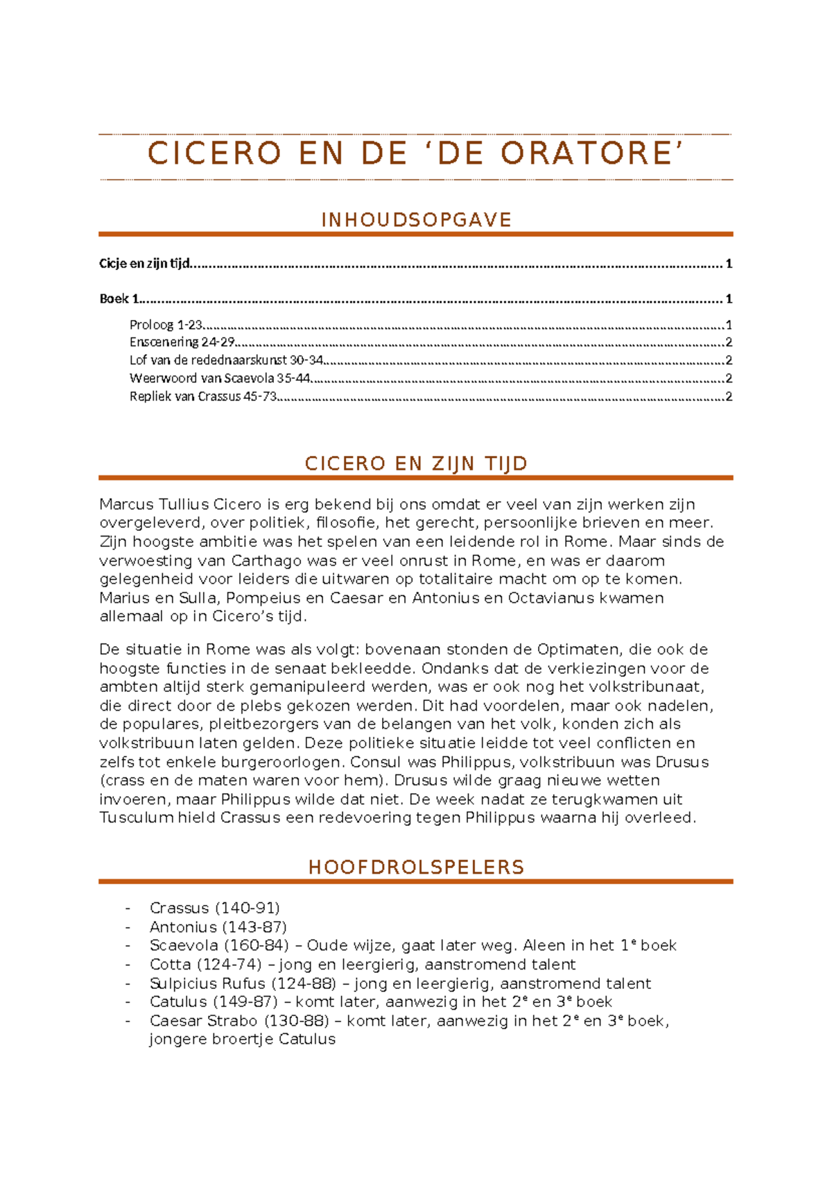 De Oratore Samenvatting (CICERO) - Belangrijke Inzichten en Analyse ...