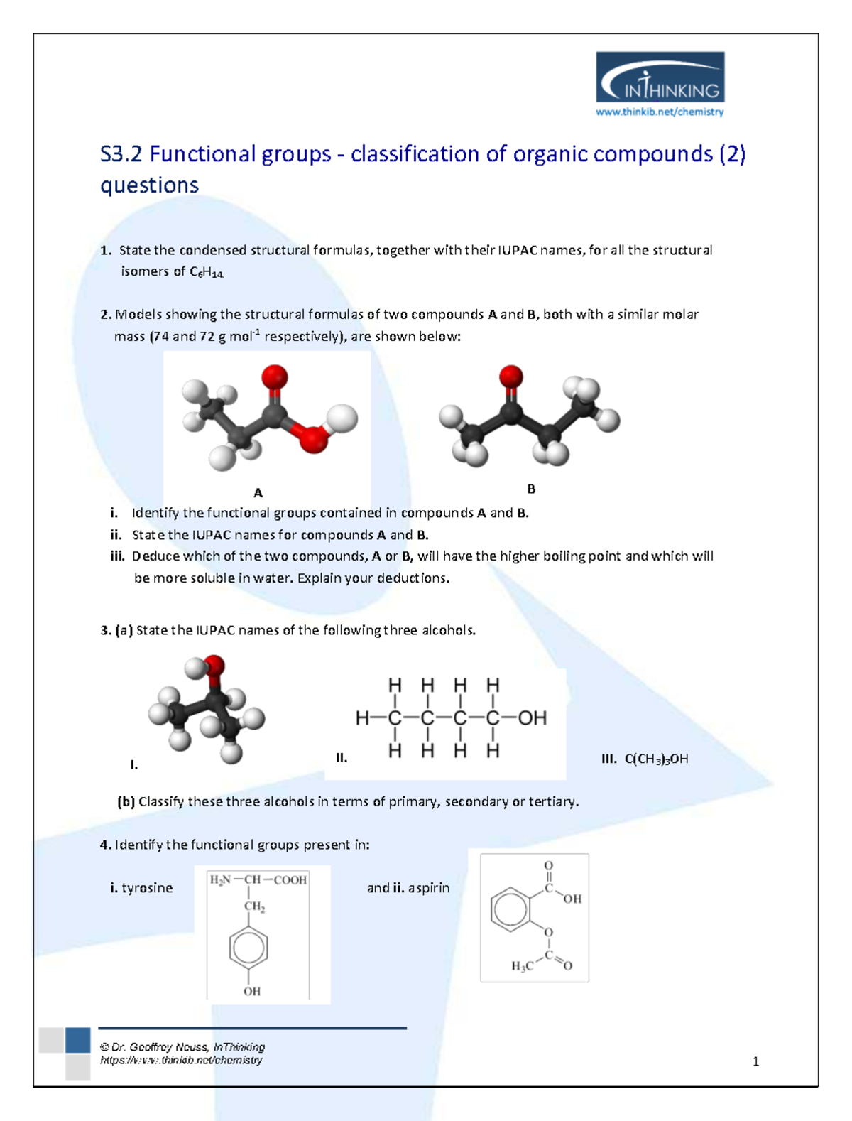 Q-S3 Functional Groups & Isomers of Organic Compounds Review - Studocu