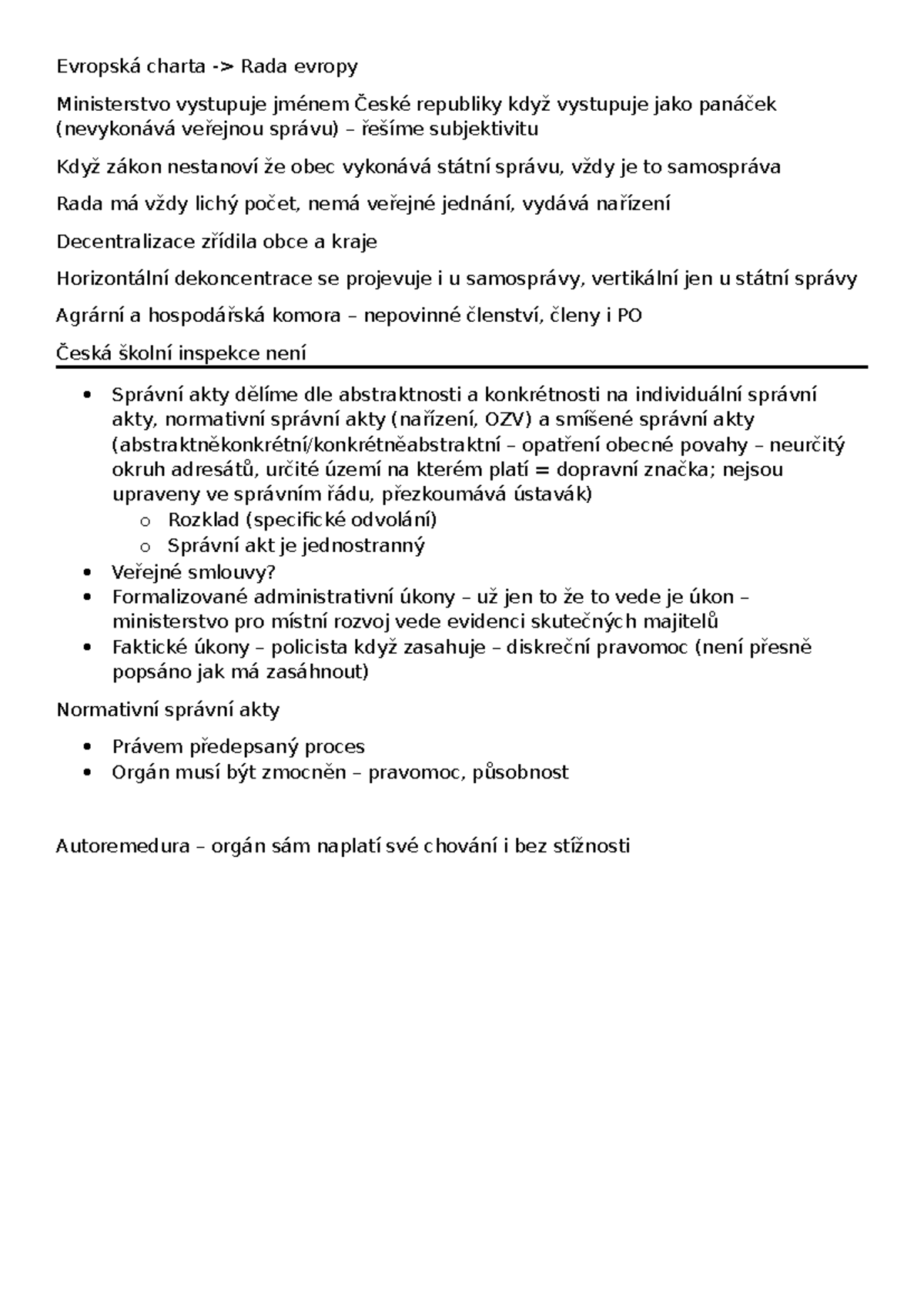 Seminář správa - Poznámky k Evropské chartě Rady Evropy - Studocu