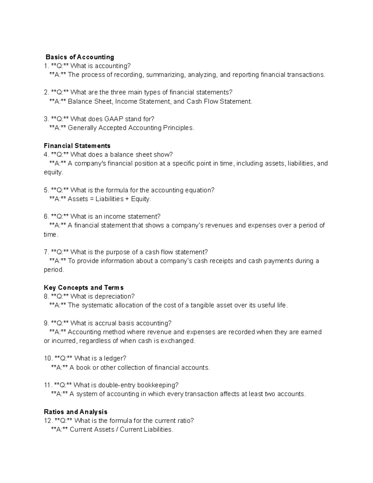 ACC101 Flashcards: Basics of Accounting Concepts & Terms Part 1 - Studocu