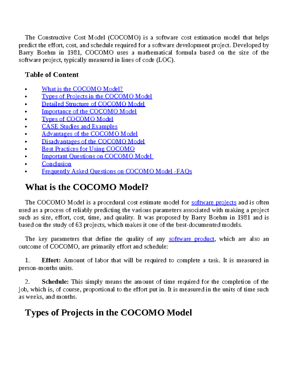 COCOMO Model Overview: Software Cost Estimation Techniques (CS101 ...