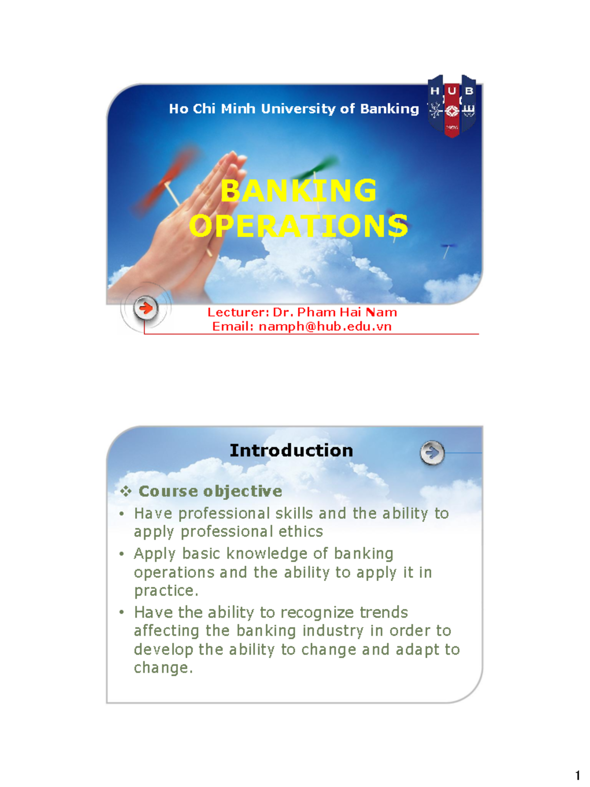 C1: Overview of Banking Operations and Risk Management - Studocu