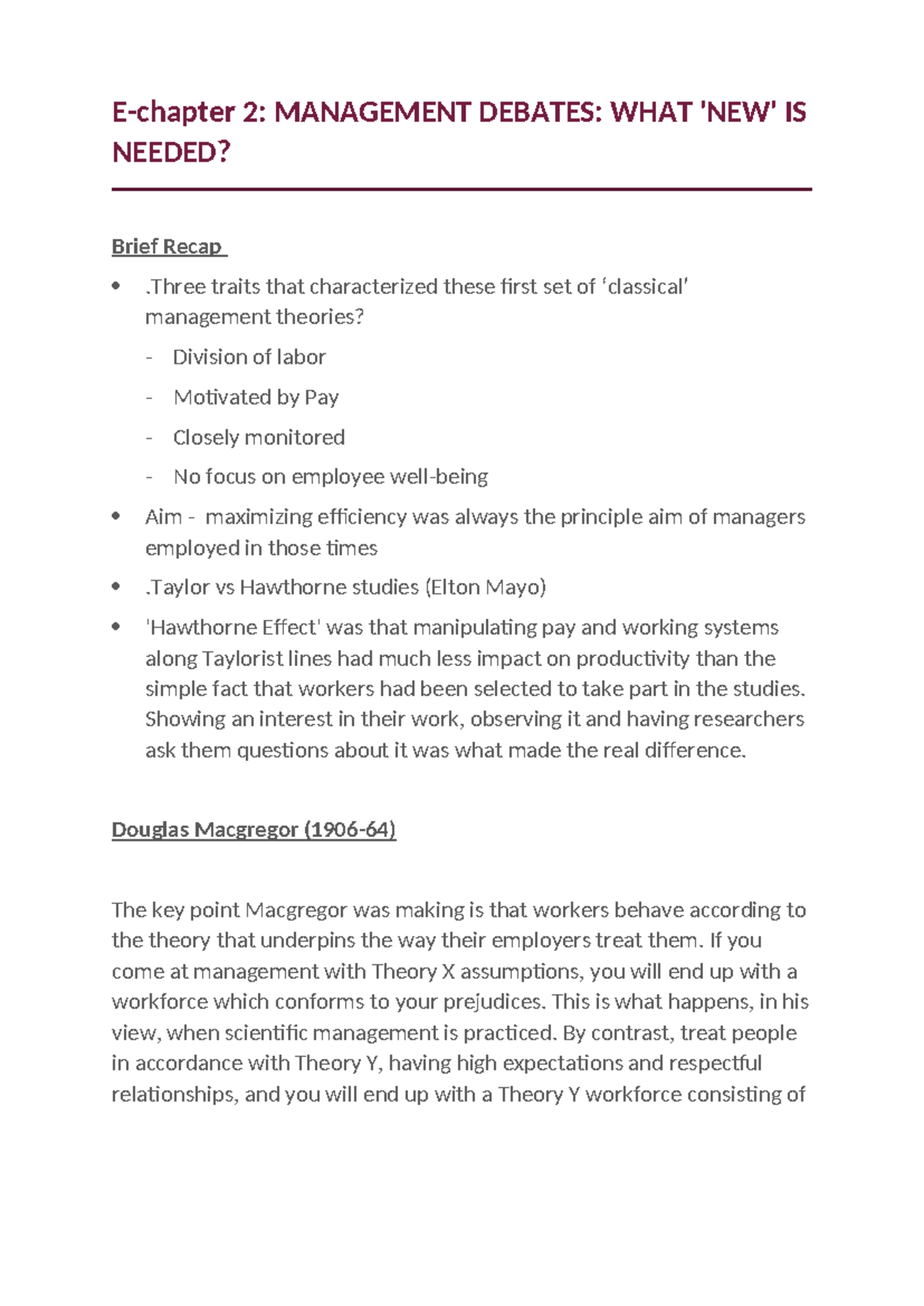 Week 2- Management Debates- WHAT 'NEW' IS Needed - E-chapter 2 ...