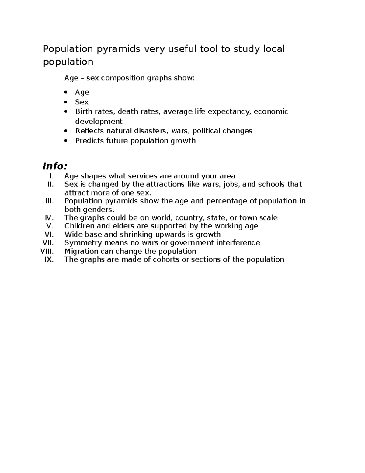 2.3 Population Pyramid notes - Population pyramids very useful tool to ...