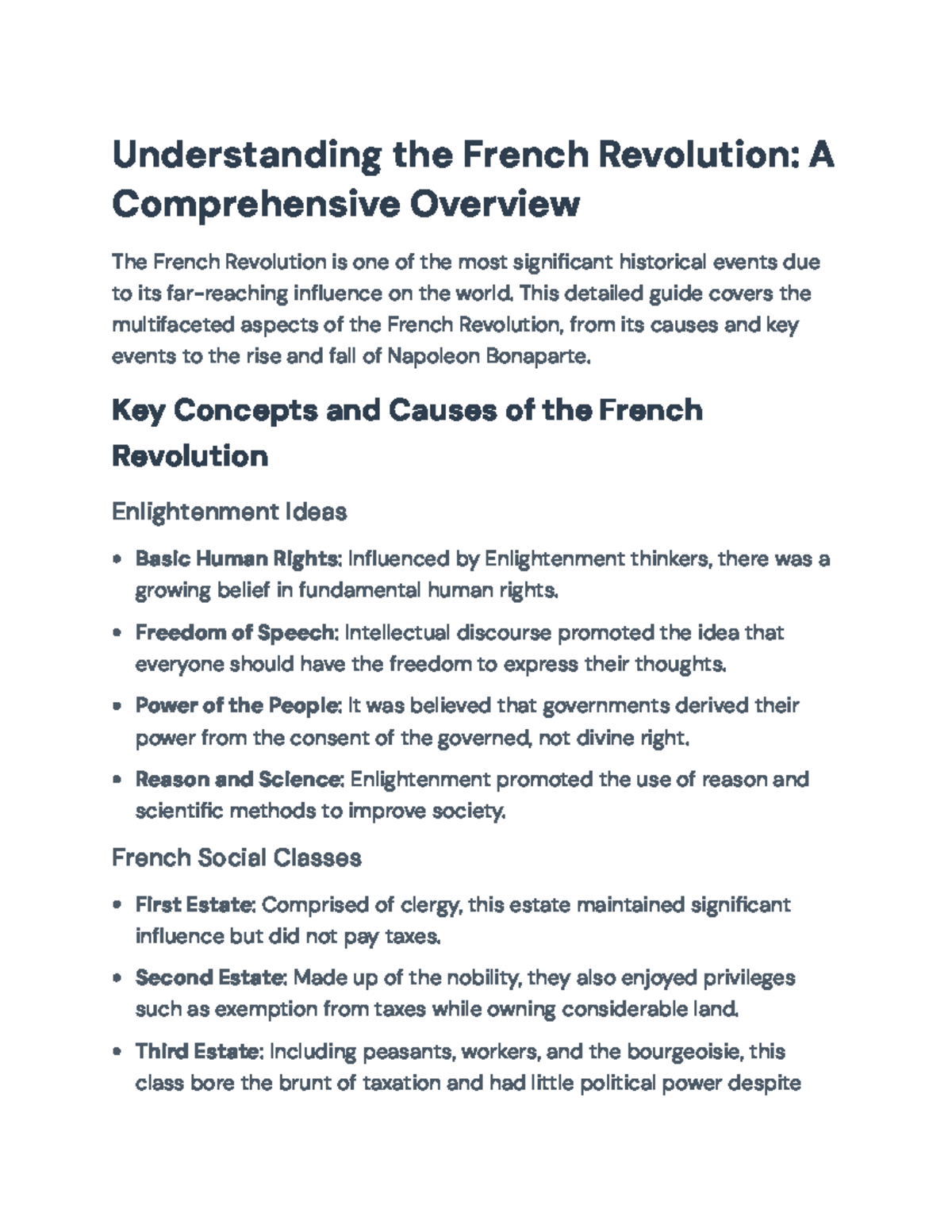 Understanding the French Revolution and Rise of Napoleon: A Guide ...